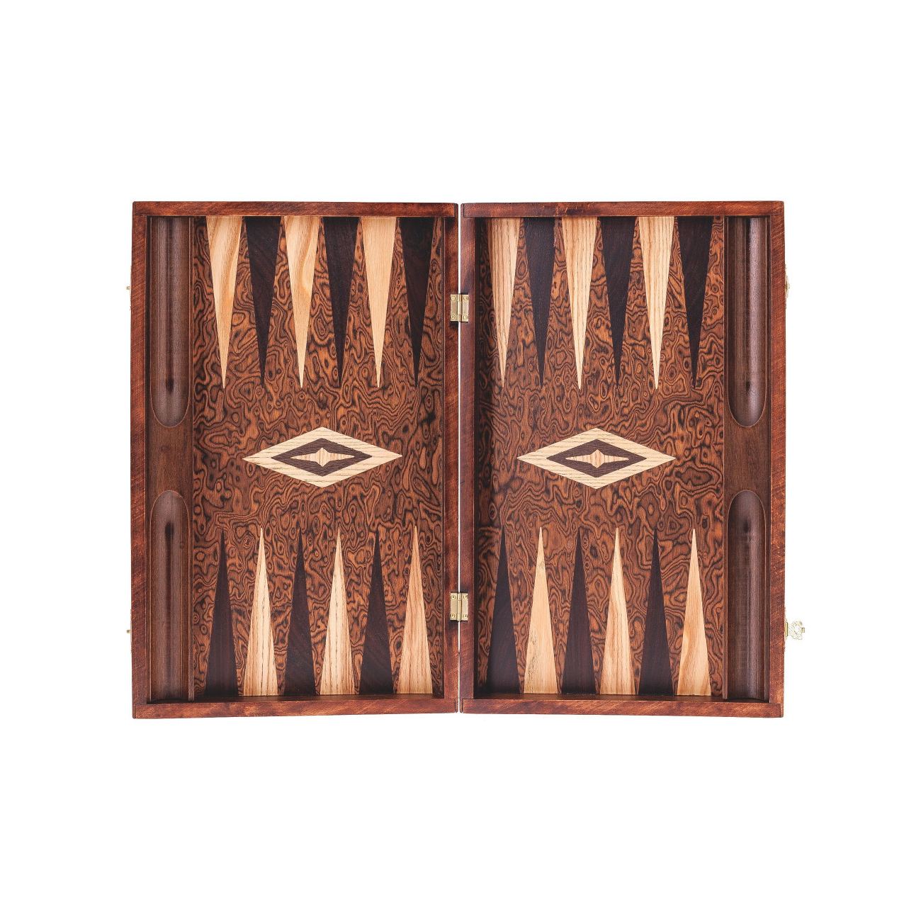 Luxury Backgammon Set Handmade of Artificial Walnut Wood with Beech Wood Playing Chips, Large ...